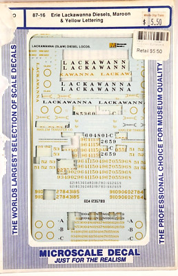 Microscale HO Decals #87-812x Lackawanna (DL&W) Diesel Locos + Bonus ...