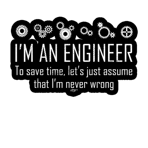 2 x Large Car Stickers im an engineer to save time Decal Bumper Window ...