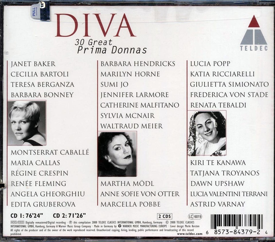CD Maria Callas, Renata Tebaldi, Marcella Pobbe, Etc. - Diva: 30 Great ...