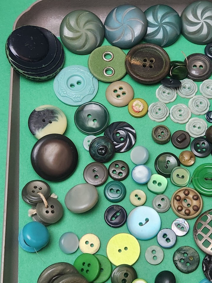 Vintage Antique Aqua Blue/Green Button Lot of 222 Pieces Buttons | eBay