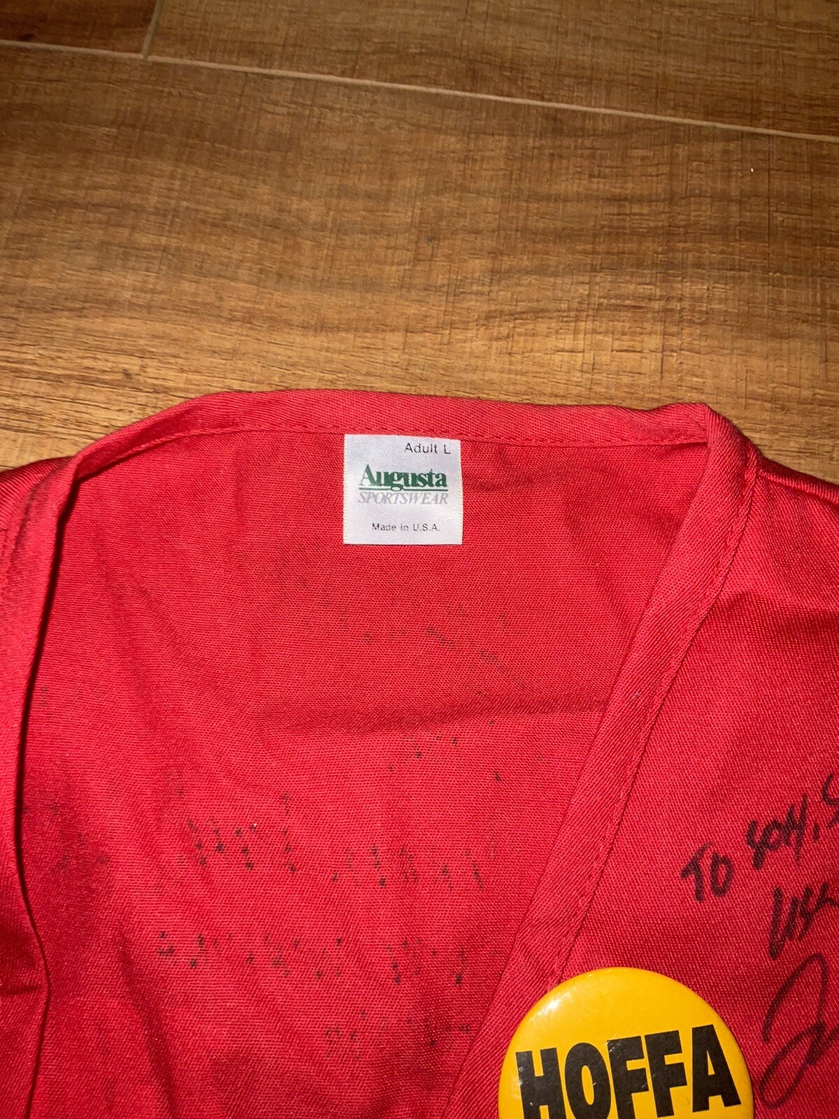 vintage james jimmy hoffa 1996 autographed vest w pin… - Gem