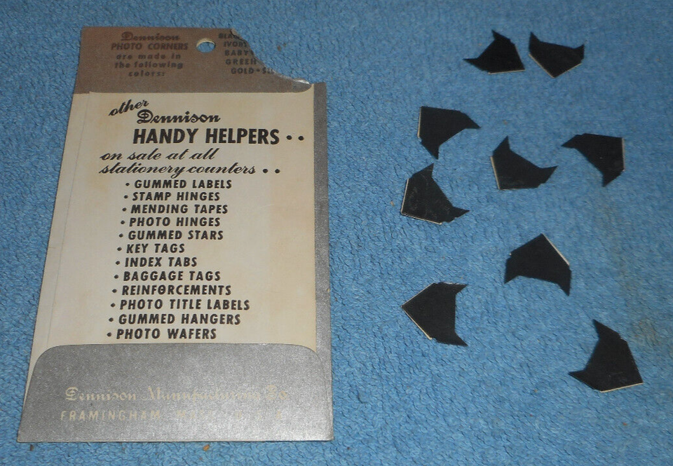 Lot of 9 Vintage Dennison Photo Mounting Corners Black | eBay