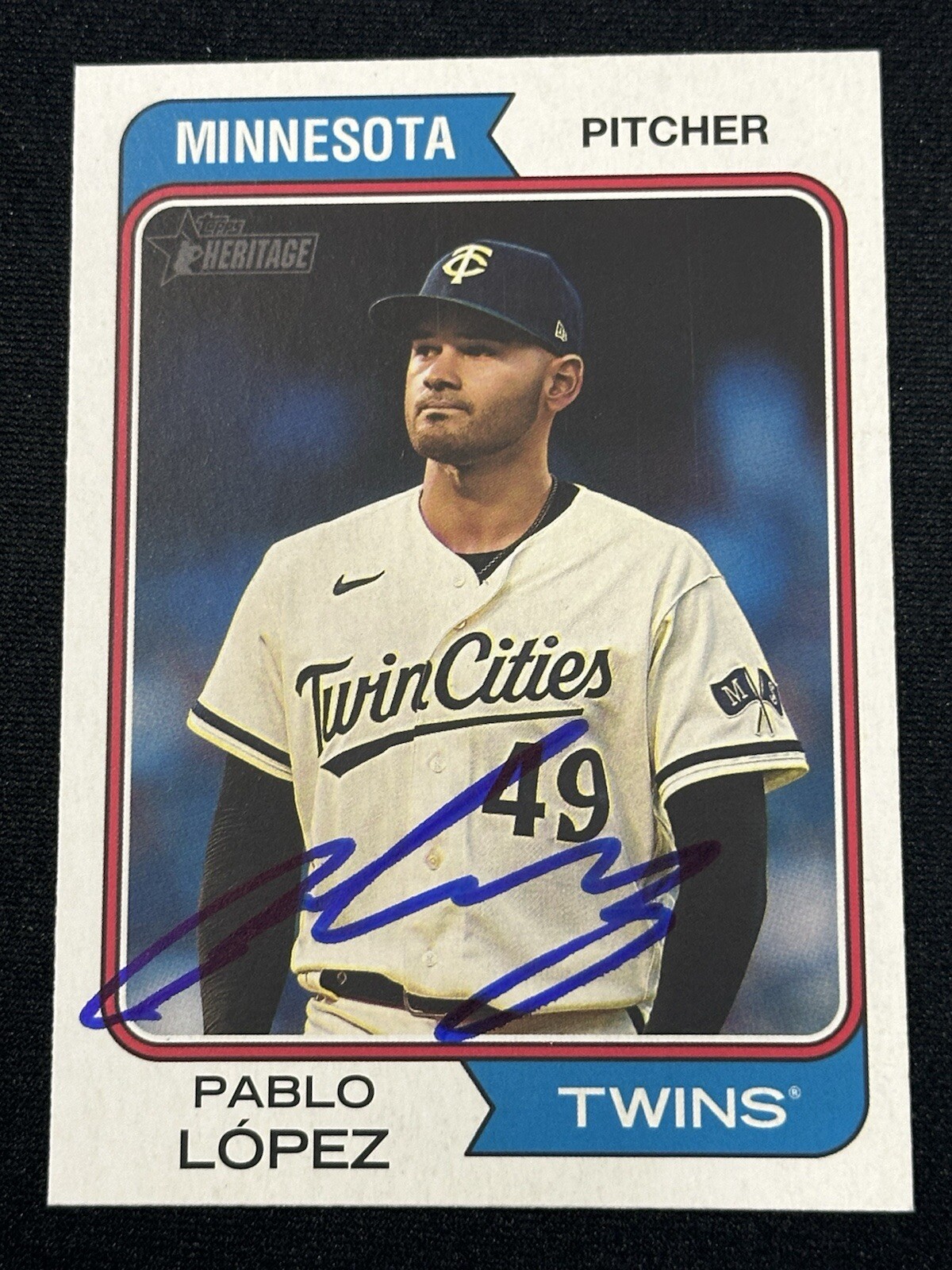 2023 Topps Heritage High Signed Pablo Lopez #617 Autographed Auto Twins ...