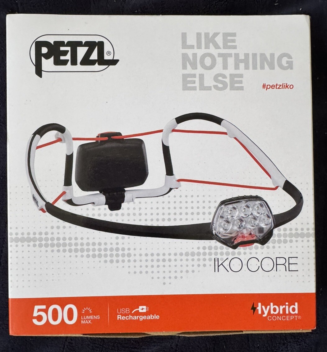 PETZL IKO CORE Rechargeable LED Headlamp Lightweight Headband 500 ...