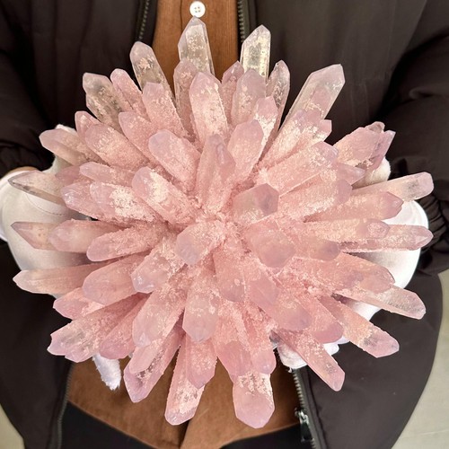 10.2LB Natural Pink Quartz Cluster Flower - Rare Crystal Specimen ...