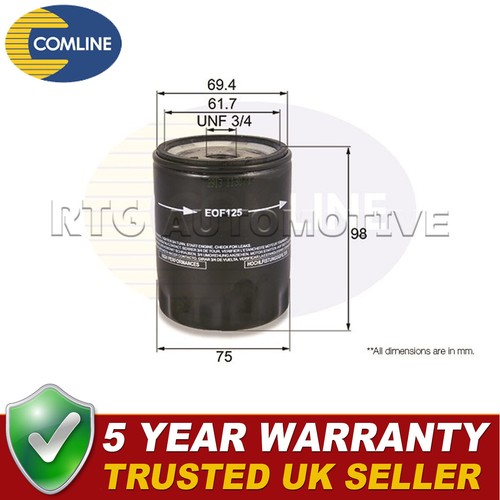 Comline Oil Filter Fits Land Rover Discovery Defender 2.0 2.5 TD5 ...