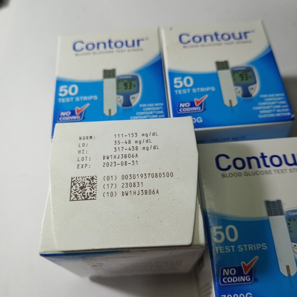 CONTOUR (4) Blood Glucose= 200 Test STRIP No Coding 7080g | eBay