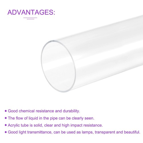46x50mm 8" Clear Acrylic Pipe Rigid Plastic Tubing | eBay