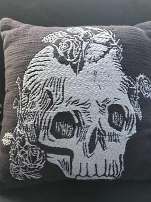 Threshold Skull and Flowers Throw Pillow | eBay
