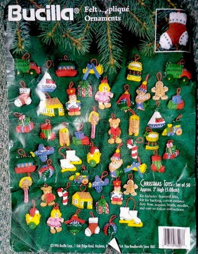 Genuine Bucilla (83665) Christmas Toys Felt Ornament Embroidery Kit ...