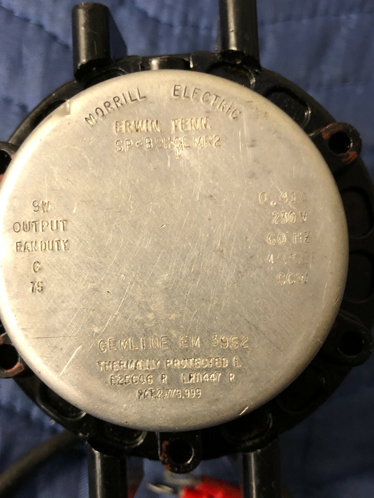 Morrill Cast Iron Unit Bearing Fan Motor - 9 W 230 Volts | eBay