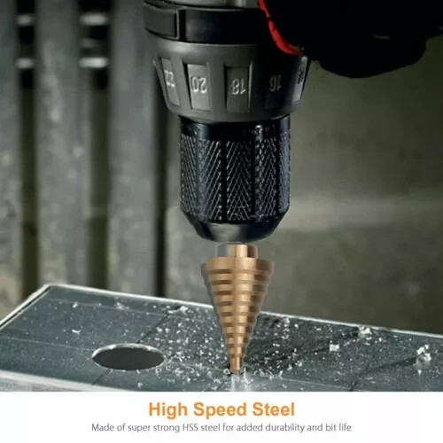 5Pcs HSS Cobalt Hole Large Metal Step Drill Bit Set Titanium Cutter ...