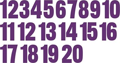 1-20 Numbers Purple Sticker Vinyl Decals CHOOSE 1" - 8" (V590) | eBay