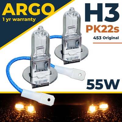 H3 Halogen Headlight Car 55w Bulbs 453 Headlamps Pk22s Foglamp Fog ...