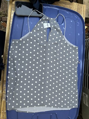 EXPRESS BARCELONA CAMI SEXY GREY W/ White POLKA-DOTS Camisole BLOUSE ...