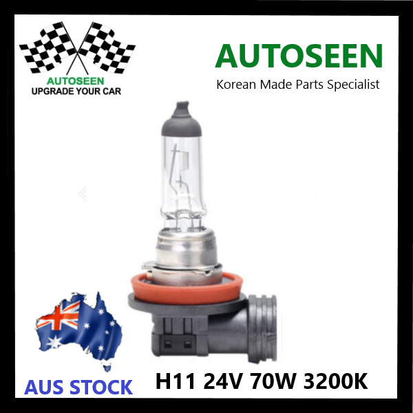 H11 HEADLIGHTS & FOG BULBS 12V/24V CLEAR LONG LIFE CAR or TRACK HALOGEN ...