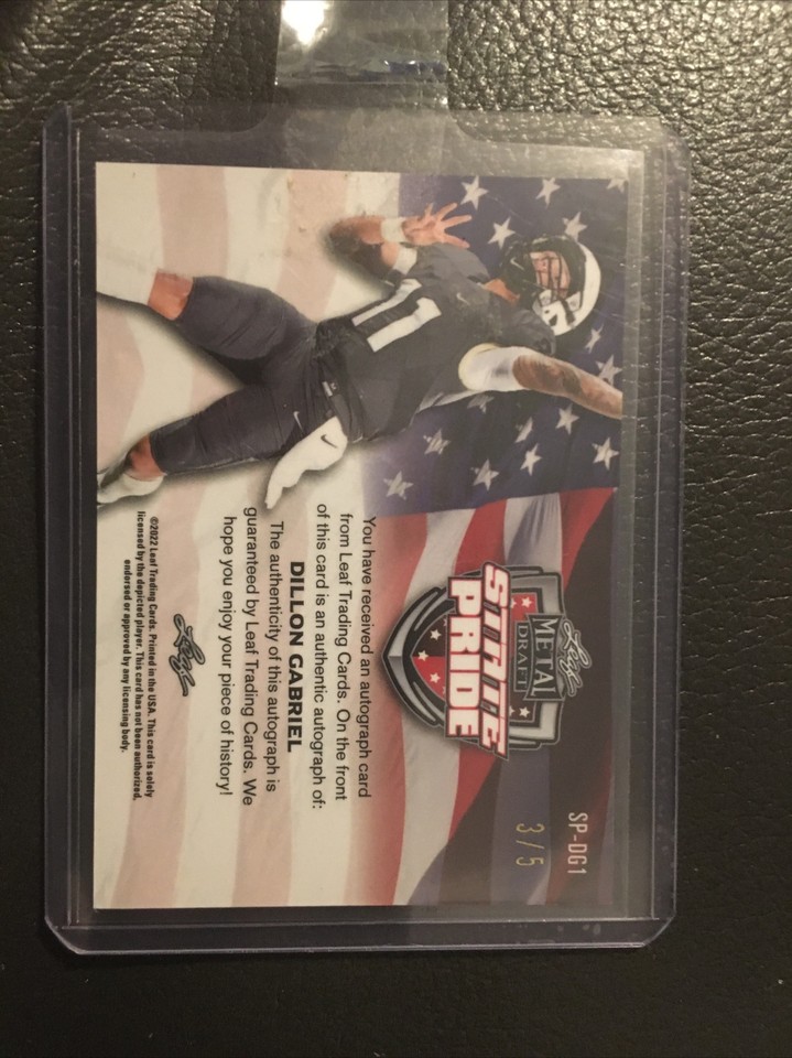 DILLON GABRIEL 2022 Leaf Metal Draft STATE PRIDE Signature Red Prizm ...