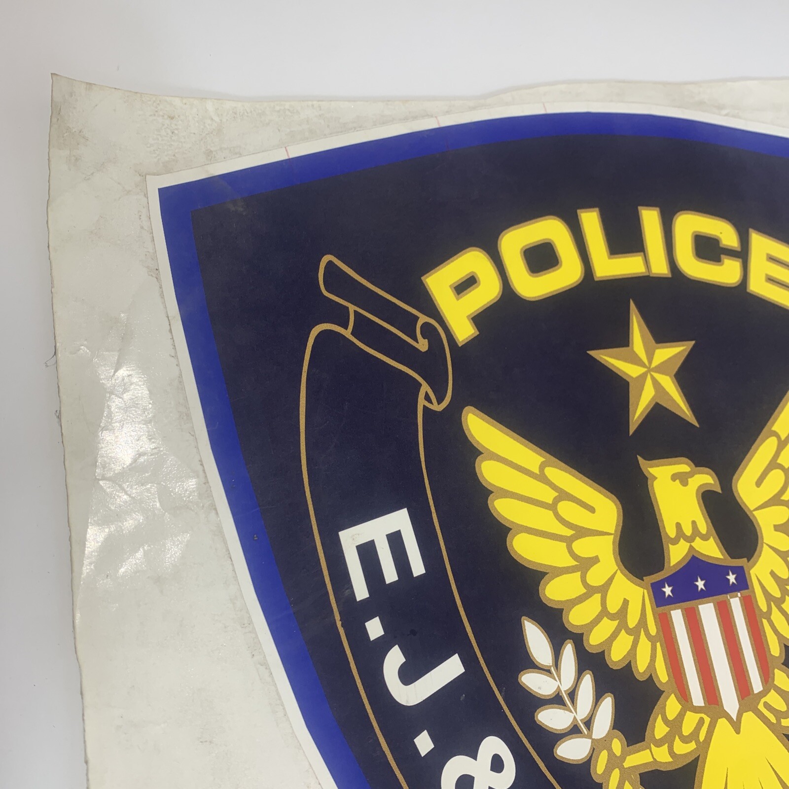 Vtg E. J. & E. Railway Police Department Patrol Car Door Decal OBSOLETE ...