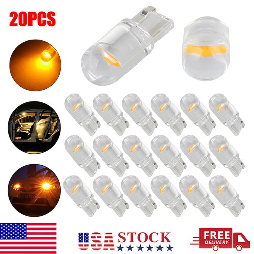 20x T10 Amber LED 2825 COB W5W 194 168 Car Interior Light Dome Reading ...