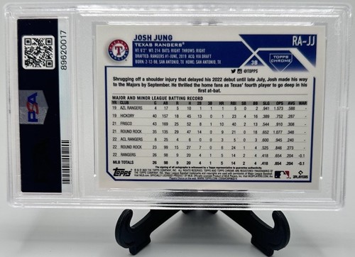 Josh Jung 2023 Topps Chrome Auto PSA 10 Rookie RC Autograph Texas ...
