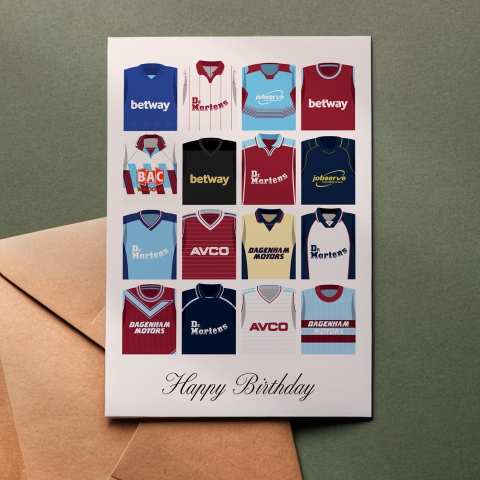 West Ham Retro Kit History Poster | Football Print A4 A3 A2 A1 A0 | eBay UK