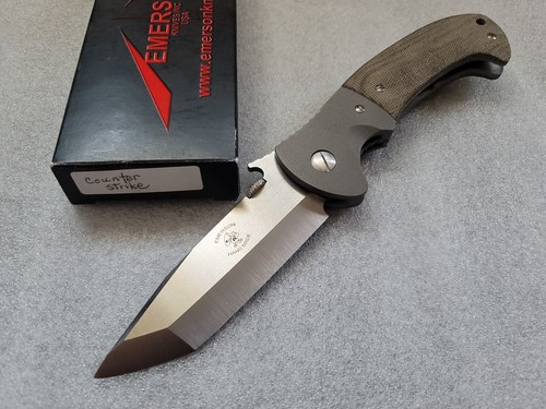 Ernest Emerson Knives Custom Counterstrike, Satin Blade, Blasted Ti ...