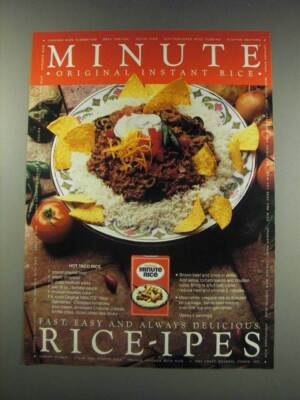 1991 Minute Rice Ad - Hot Taco Rice recipe | eBay