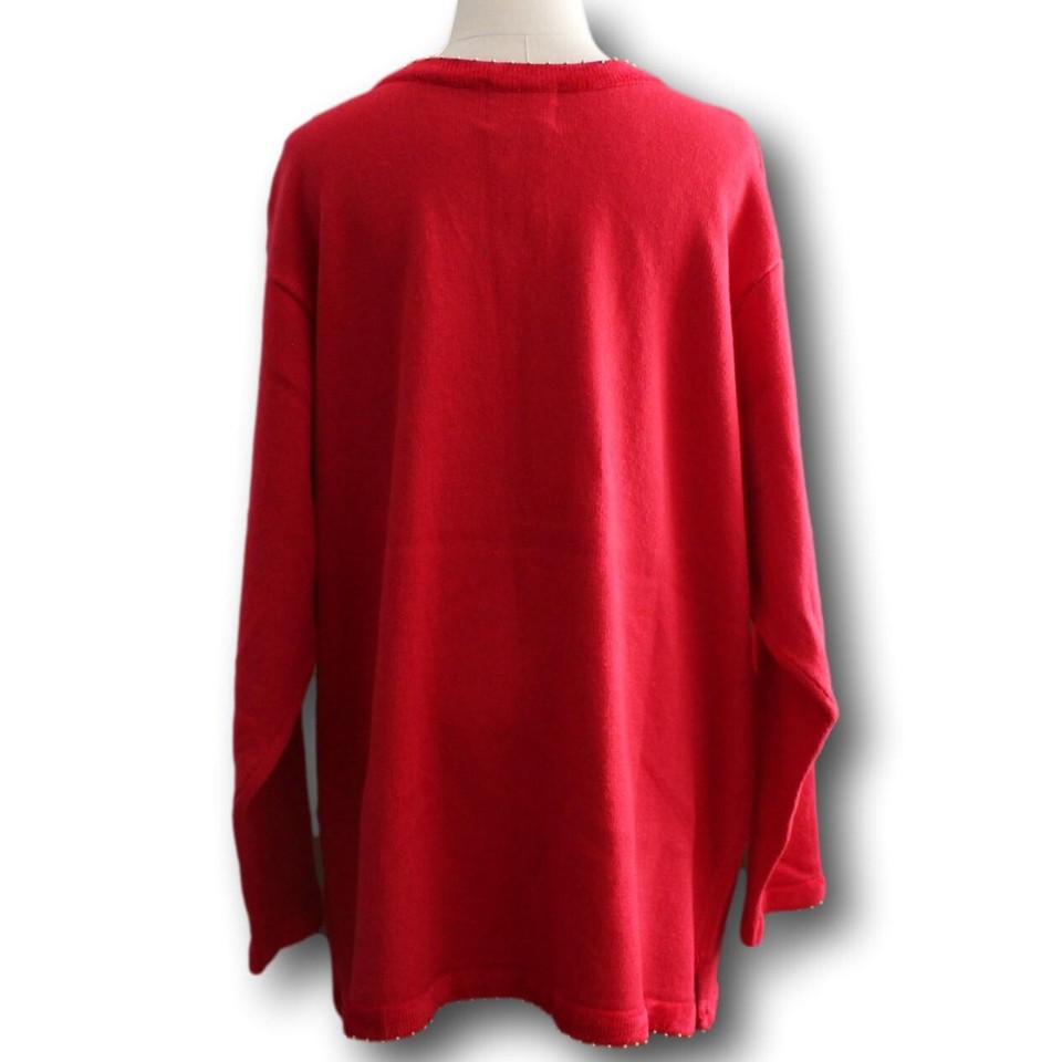 QUACKER FACTORY 2X VTG American Pride V Neck Tunic Sweater Red NWT | eBay