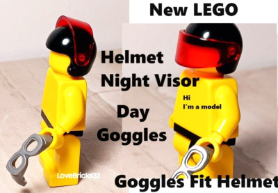 New LEGO Helmet Goggles FREE Trans RED Night Visor No chin Guard Open ...