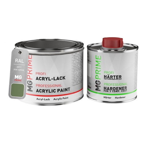 RAL 6011 Vert réséda Peinture acrylique mat satinée Pot de 0,75 litre ...