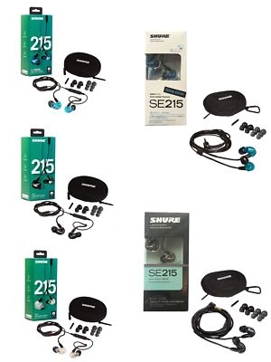 Shure SE215 In Ear Sound IEM Monitors Headphones Wired Clear Earbuds ...