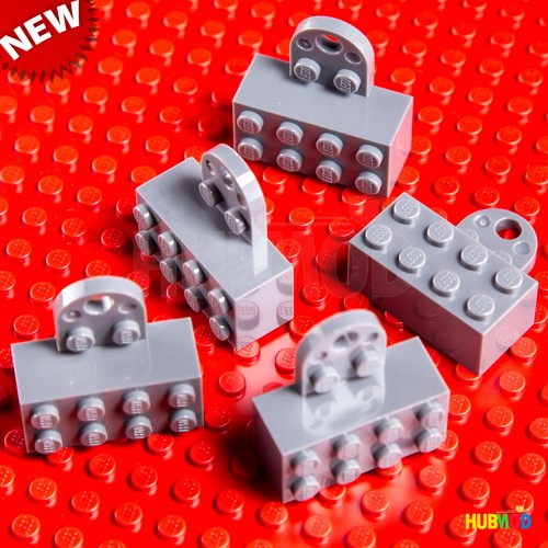 LEGO 2 X 4 Gray Magnet Brick Minifigure Stand Figure Display Grey Base ...
