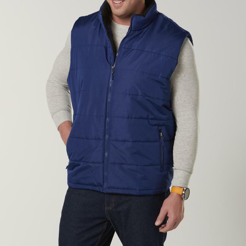 Men Big and Tall Puffer Black Blue Vest Army Camouflage Camo Size 3XL ...