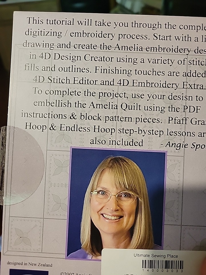4D Amelia Quilt CD Rom Angie Spong Machine Embroidery Designs Very Good ...