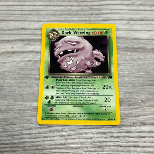 Dark Weezing Pokemon Card WOTC Holo 1st Edition Team Rocket 14/82 NM | eBay