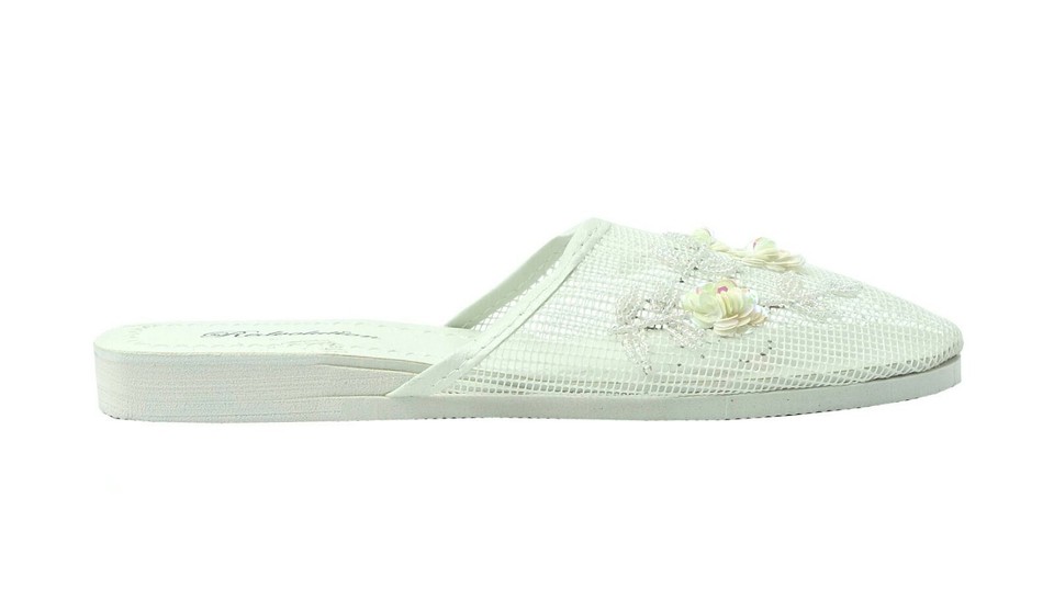 Women's Chinese Mesh Floral Beaded Sequined Slipper Flip Flop Sandals ...