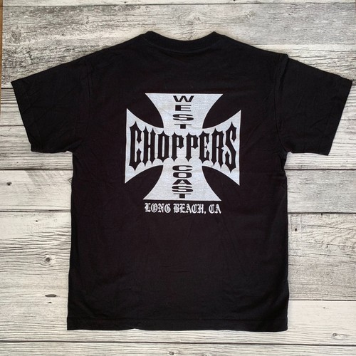 Vtg West Coast Choppers Long Beach CA Mens M Black Cross Logo Tee ...