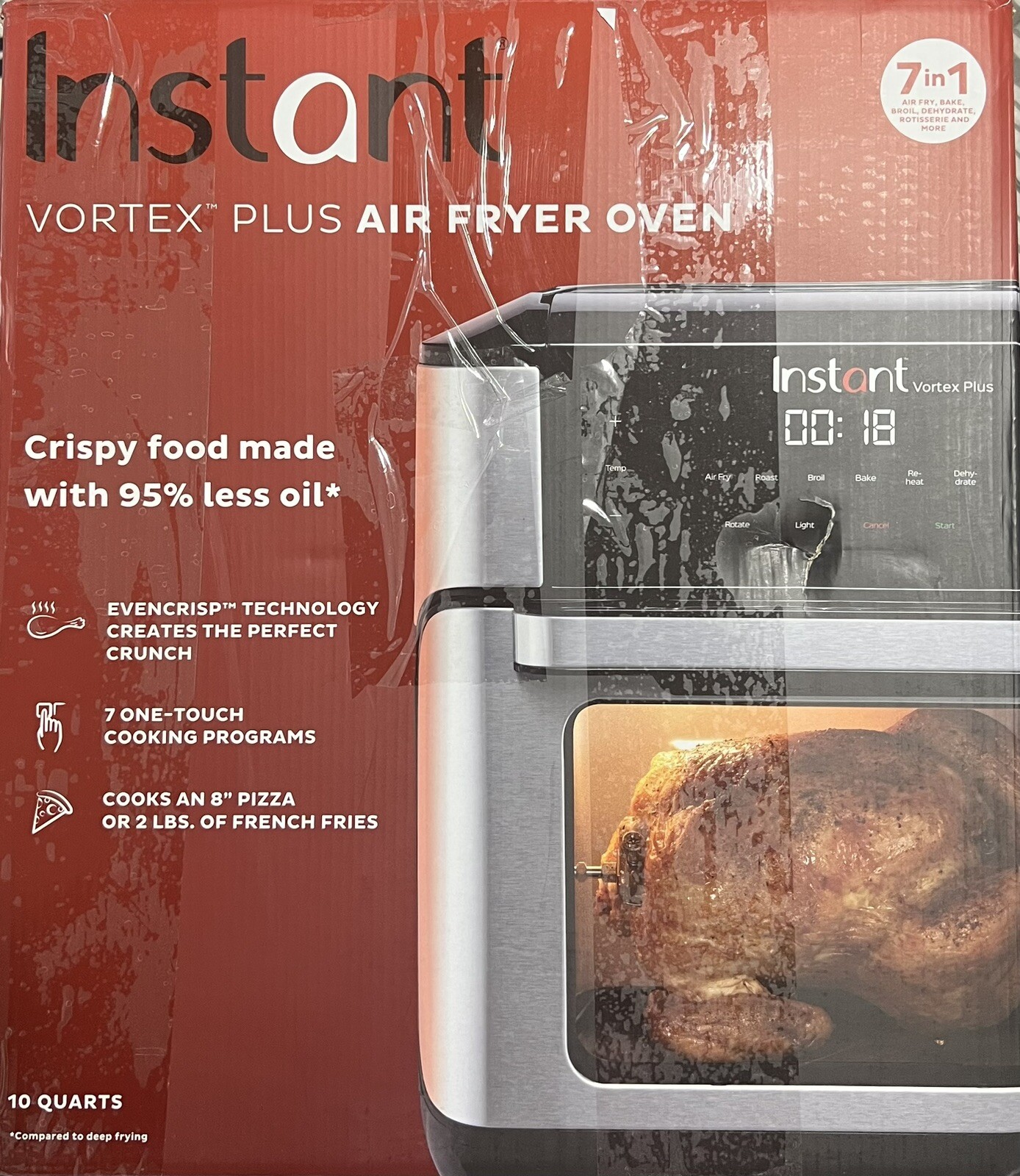 Instant Vortex Plus 10 Quart Air Fryer Oven - Stainless Steel - New | eBay