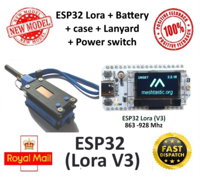 HELTEC V3 ESP32 LoRa (V3) MESHTASTIC + Case + 1500mah lithium battery ...