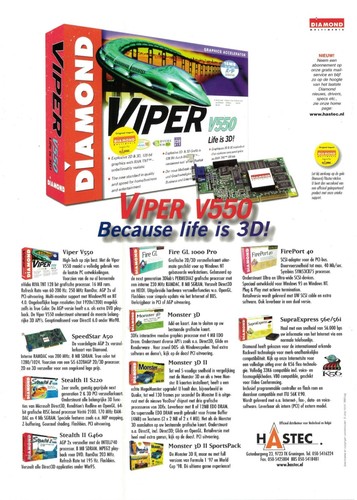 1998 Diamond Viper Graphics Card (PC) A4 Vintage Print Ad/Poster ...
