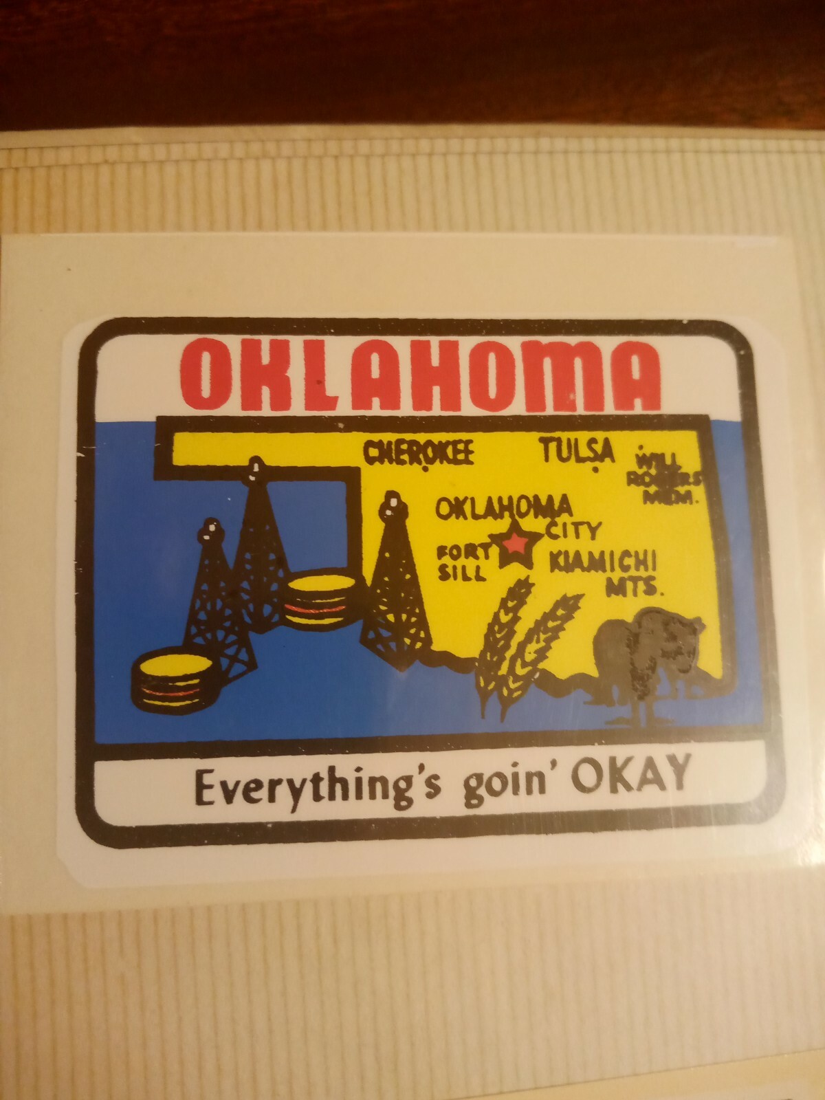 Vintage Automobile Travel Decals Sticker Oklahoma Everything Is Going ...