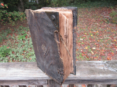 Antike deutsche Bibel aus dem 17. Jahrhundert mit Holz- und Lederbezug ...