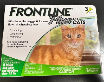 Frontline Plus for Cats & Kittens Flea & Tick Treatment Over 1.5lb 3 ...