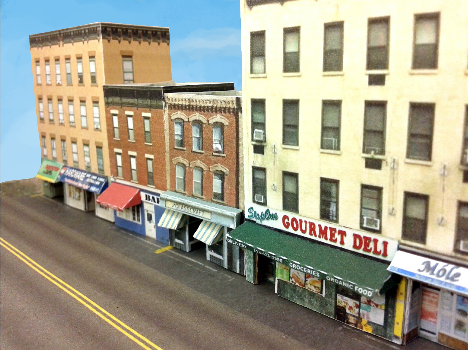 Z Scale Buildings - Downtown apartments & shops Cardstock kit set CZ015 ...