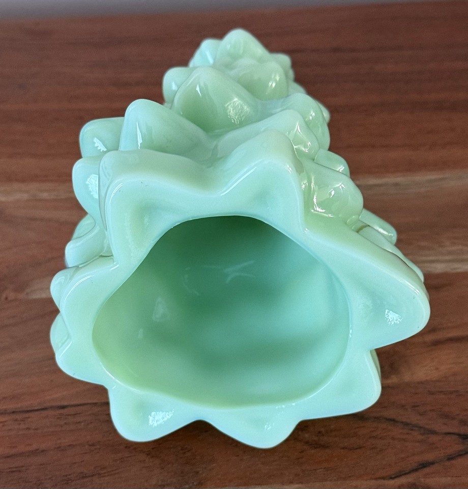 Mosser Glass USA Christmas Tree JADEITE (Green) w/Hand Painted Lights 8 ...
