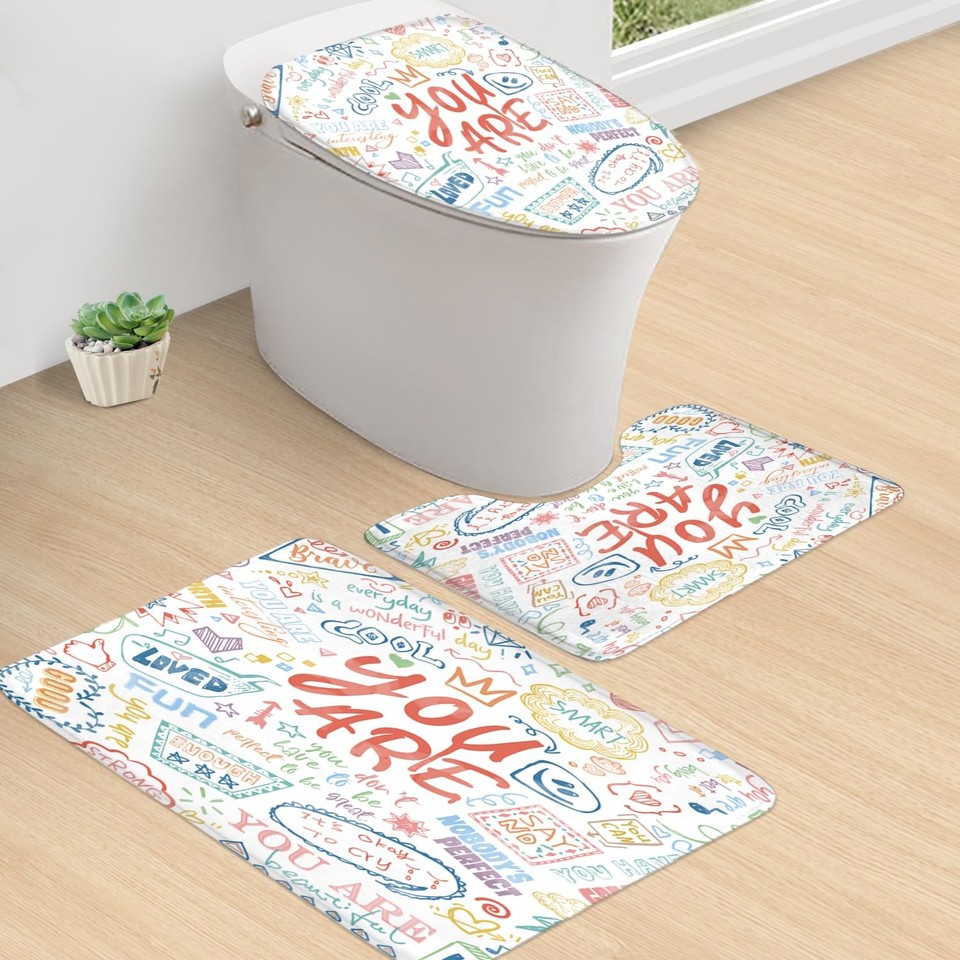 Kids Inspirational Quotes 4Pcs Shower Curtain Sets 72Wx72L Inch ...