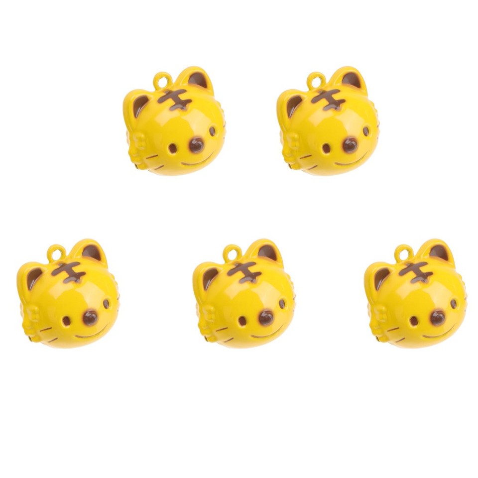 5 Pcs Stylish Iron Bell Pendants Tiger Shape Jewelry Supplies ...