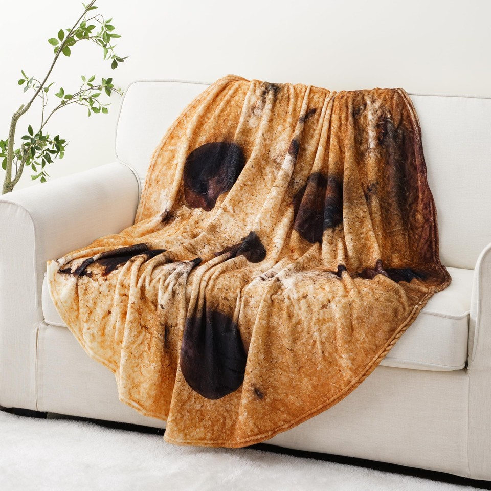 Chocolate Chip Cookie Blanket 71 Inch Round Soft Flannel Realistic Food ...