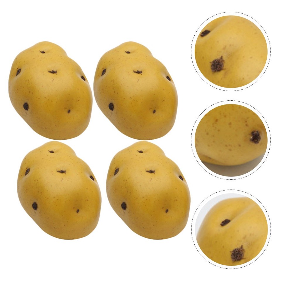 4 Pcs Potato Toy Simulation Food Decorative Props Lifelike Vegetable ...