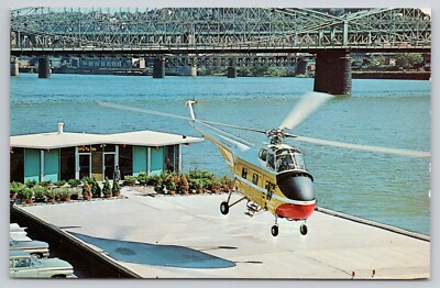 Heliport Floating Sikorsky Helicopter Pittsburgh Unposted Chrome ...